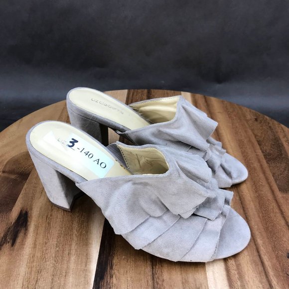 Liz Claiborne | Shoes | Liz Claiborne Beige Pleated Peep Toe Block Heel ...